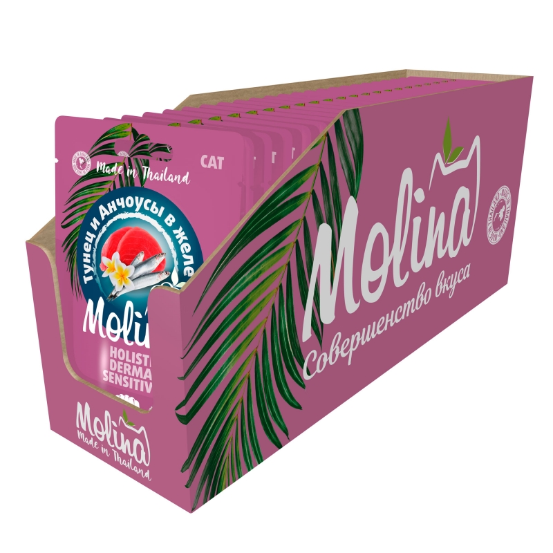 Влажные корма для кошек Molina - купить влажные корма для кошек Малина ...
