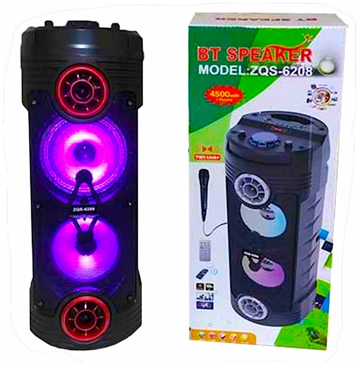 Портативная колонка BT Speaker ZQS-6208 Black (DD-ZQS-6208), купить в Москве, цены в интернет ...