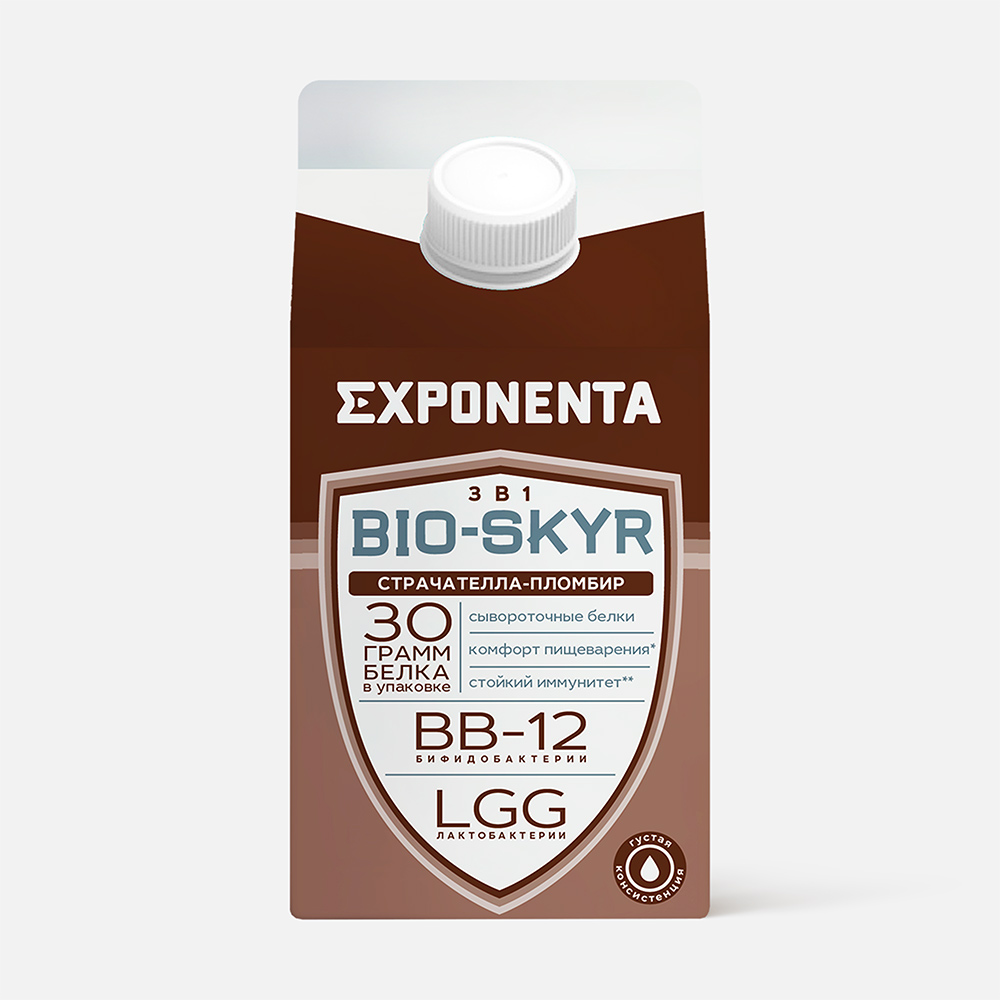Напиток Exponenta BIO-SKYR 3в1 кисломолочный обезжиренный страчателла-пломбир 500 г - отзывы ...