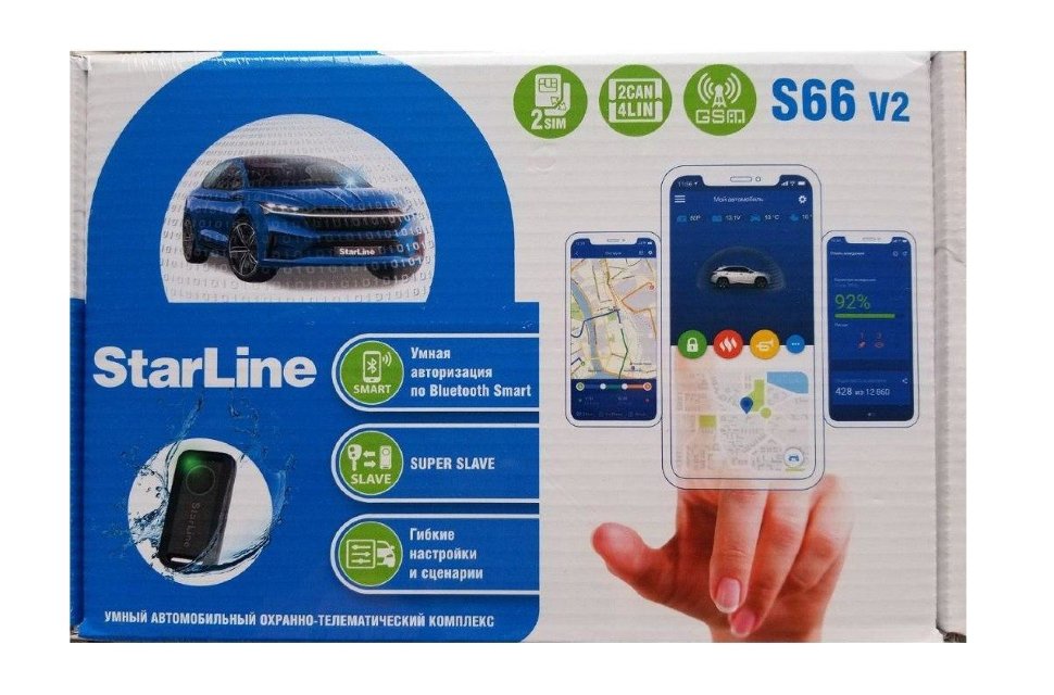 Купить автосигнализация StarLine S66 V2 BT 2CAN+4LIN (2SIM) (GSM, GPS-Глонасс), цены на ...