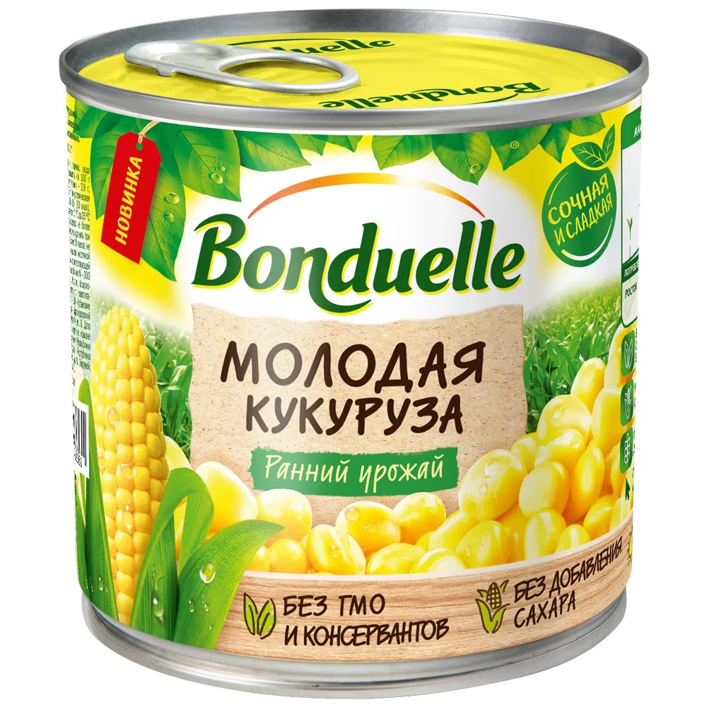 Купить консервированная Кукуруза Bonduelle Молодая ранний урожай 170 г, цены на Мегамаркет ...