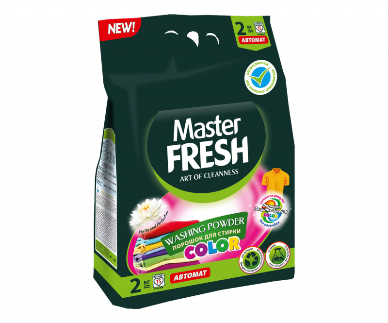 Порошок для стирки Master Fresh Color с энзимами, бесфосфатный, биоразлагаемый, 2 кг купить в ...