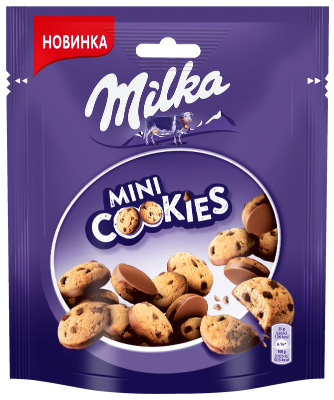 Купить печенье MILKA Mini cookies, Молочный шоколад, Пакет, 100гр, цены ...