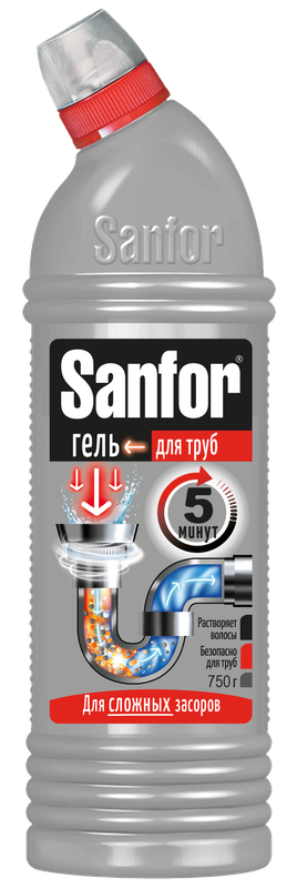 Средство для чистки труб Sanfor 750 г купить в интернет-магазине, цены на Мегамаркет