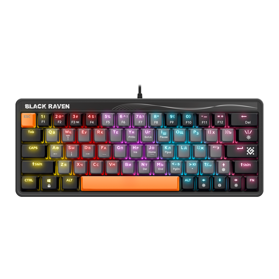 Проводная игровая клавиатура Defender Black Raven GK-417 Black, купить ...