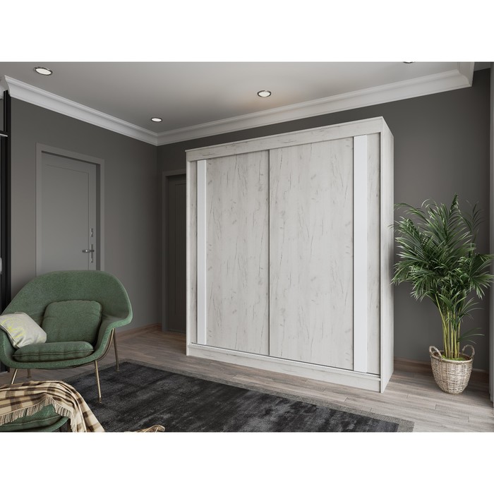 Шкаф купе 2000 Тодор 2000х620х2200 Дуб крафт белый Белый глянец купить в Москве цены на