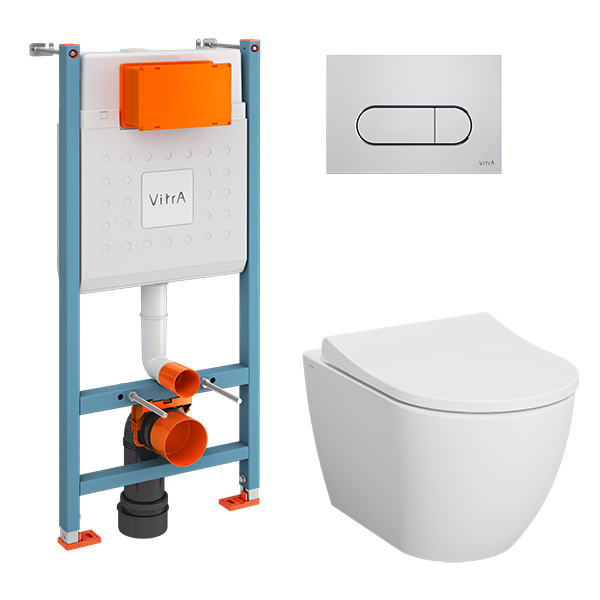 Комплект унитаз с инсталляцией VitrA Mia Round 9873B003-7201 белый ...