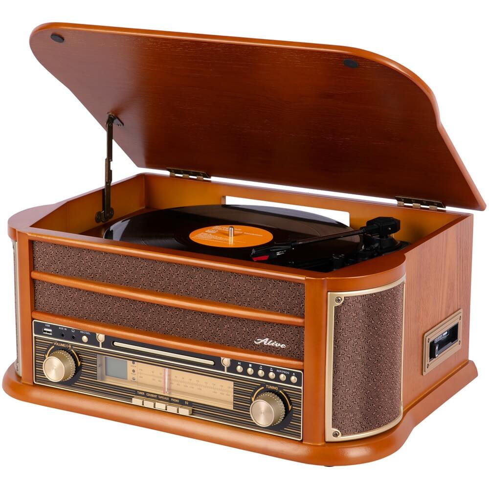 Проигрыватель виниловых пластинок Alive Audio Oldtimer Wood AA-OLD-01 ...