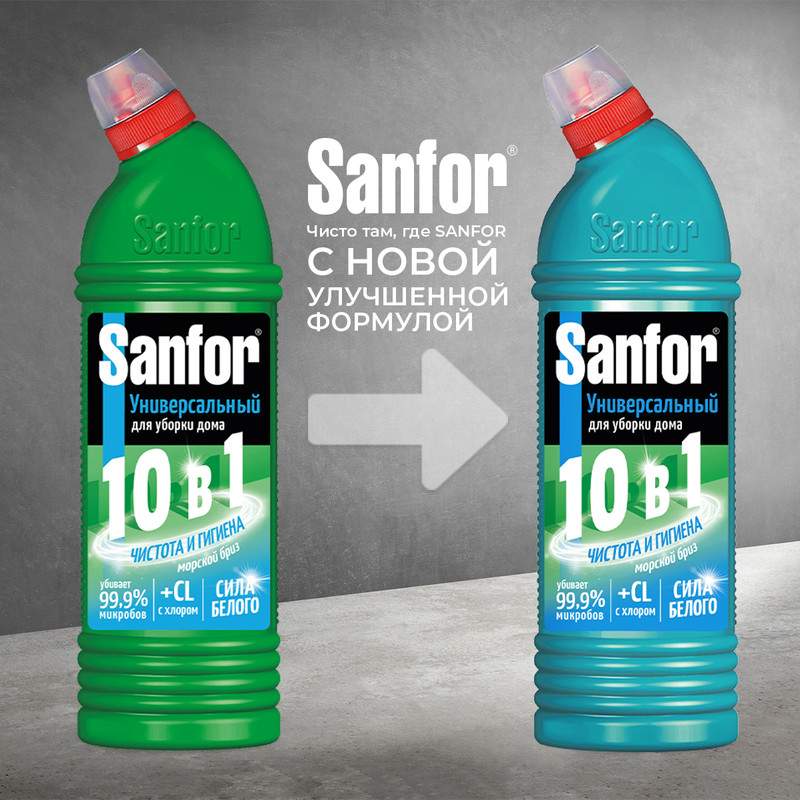 Средство чистящее Sanfor Universal 10 в 1, Морской бриз, 750 г купить в интернет-магазине, цены ...