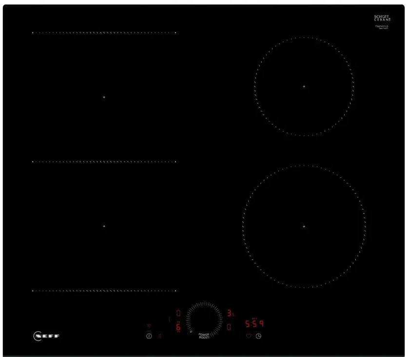 Встраиваемая варочная панель индукционная Neff T56FHS1L0 черный, купить ...