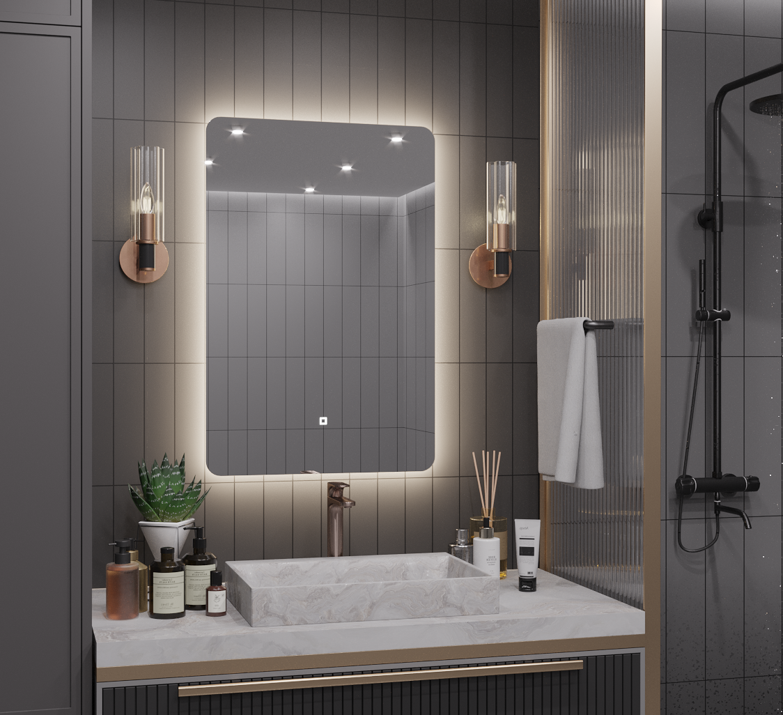 Зеркало для ванной Alias Эос 90*60 с нейтральной LED-подсветкой вертикальное купить в интернет ...