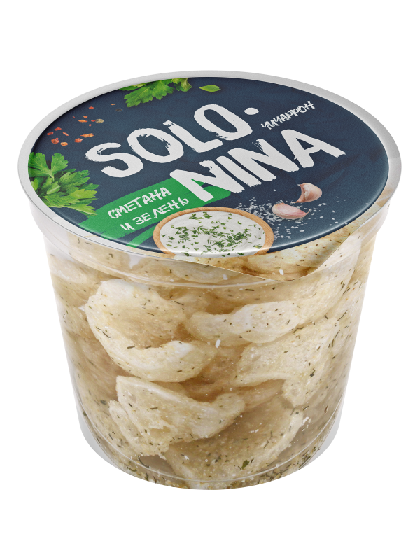 Купить чичаррон Solo Nina из свинины сметана-зелень 15 г, цены на ...