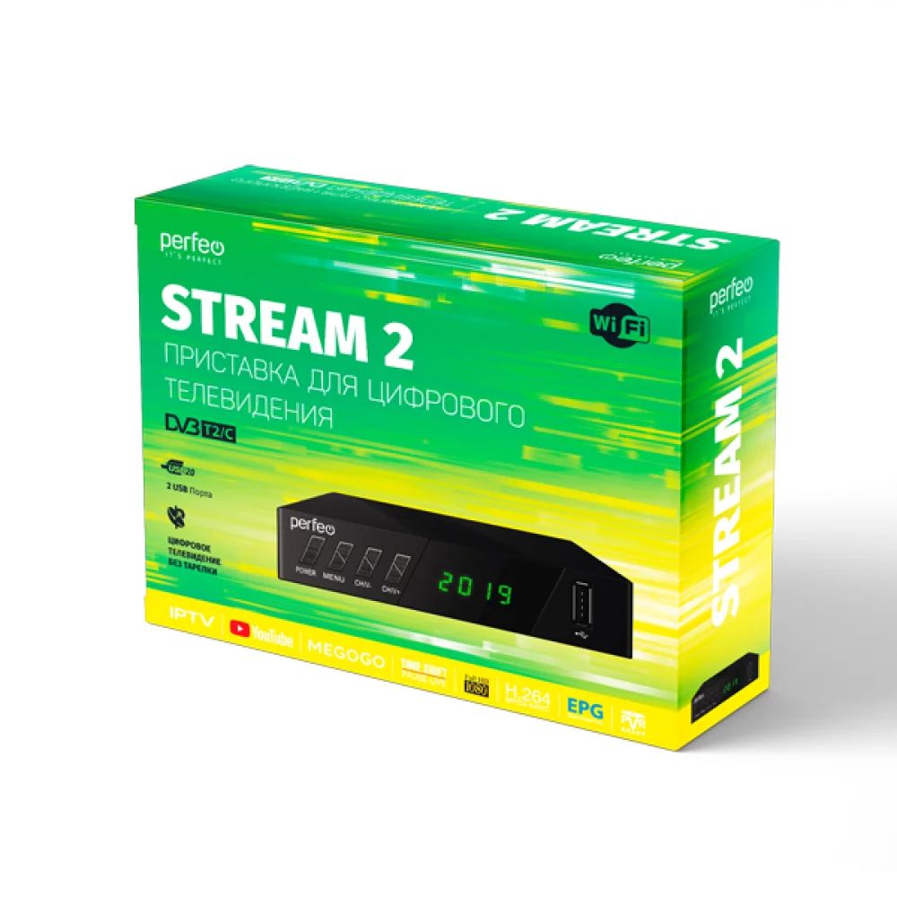 DVB-T2 приставка Perfeo Stream-2 Black, купить в Москве, цены в интернет-магазинах на Мегамаркет