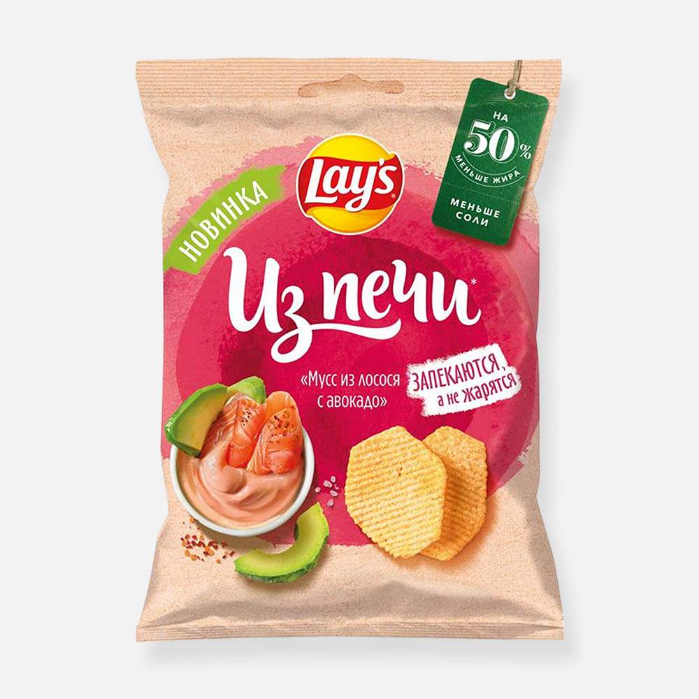 Купить чипсы Lay’s Из печи мусс из лосося и авокадо, 81 г, цены на Мегамаркет | Артикул ...
