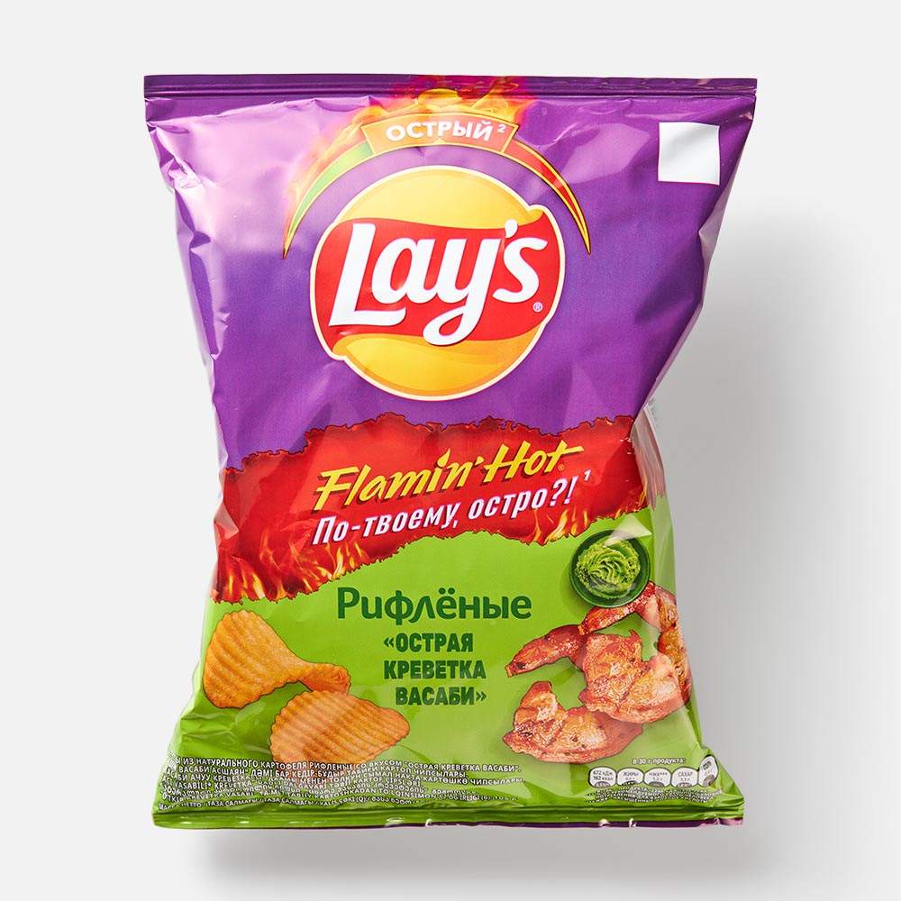 Чипсы Lay’s рифлёные, острая креветка васаби, 105 г - отзывы покупателей на маркетплейсе ...