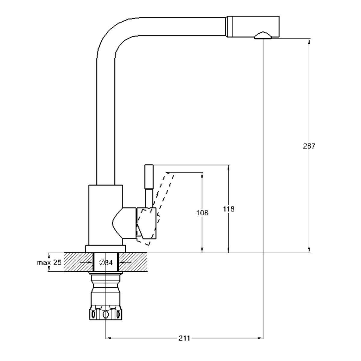 Смеситель для кухонной мойки SOLONE EZA4-B090 купить в интернет-магазине, цены на Мегамаркет