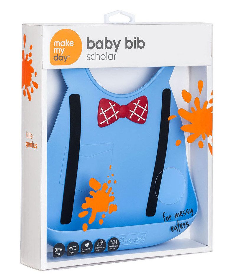 Make my day Baby Bib Scholar Blue