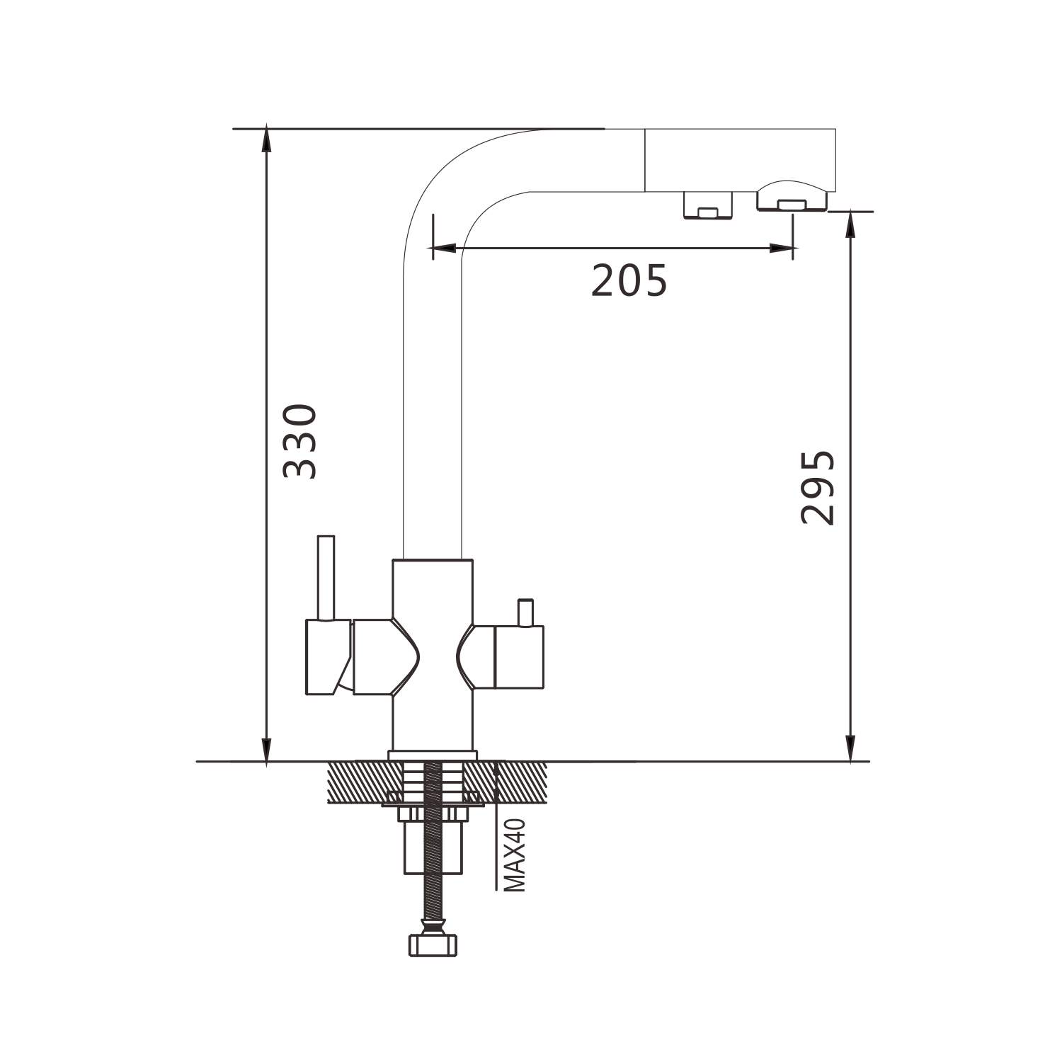 Смеситель для кухни с подключением фильтра питьевой воды Shevanik S328H купить в интернет ...