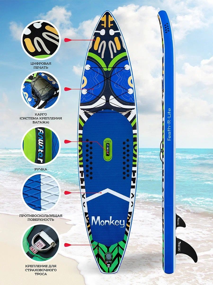 SUP-борд FunWater Monkey 335x84x15 см blue - купить в Москве, цены на ...