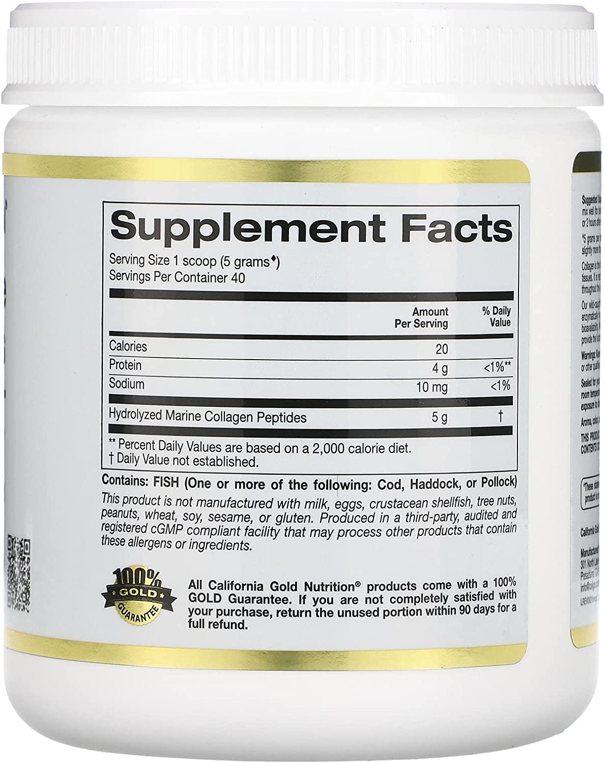 Коллаген California Gold Nutrition Hydrolyzed Marine Collagen Peptides ...