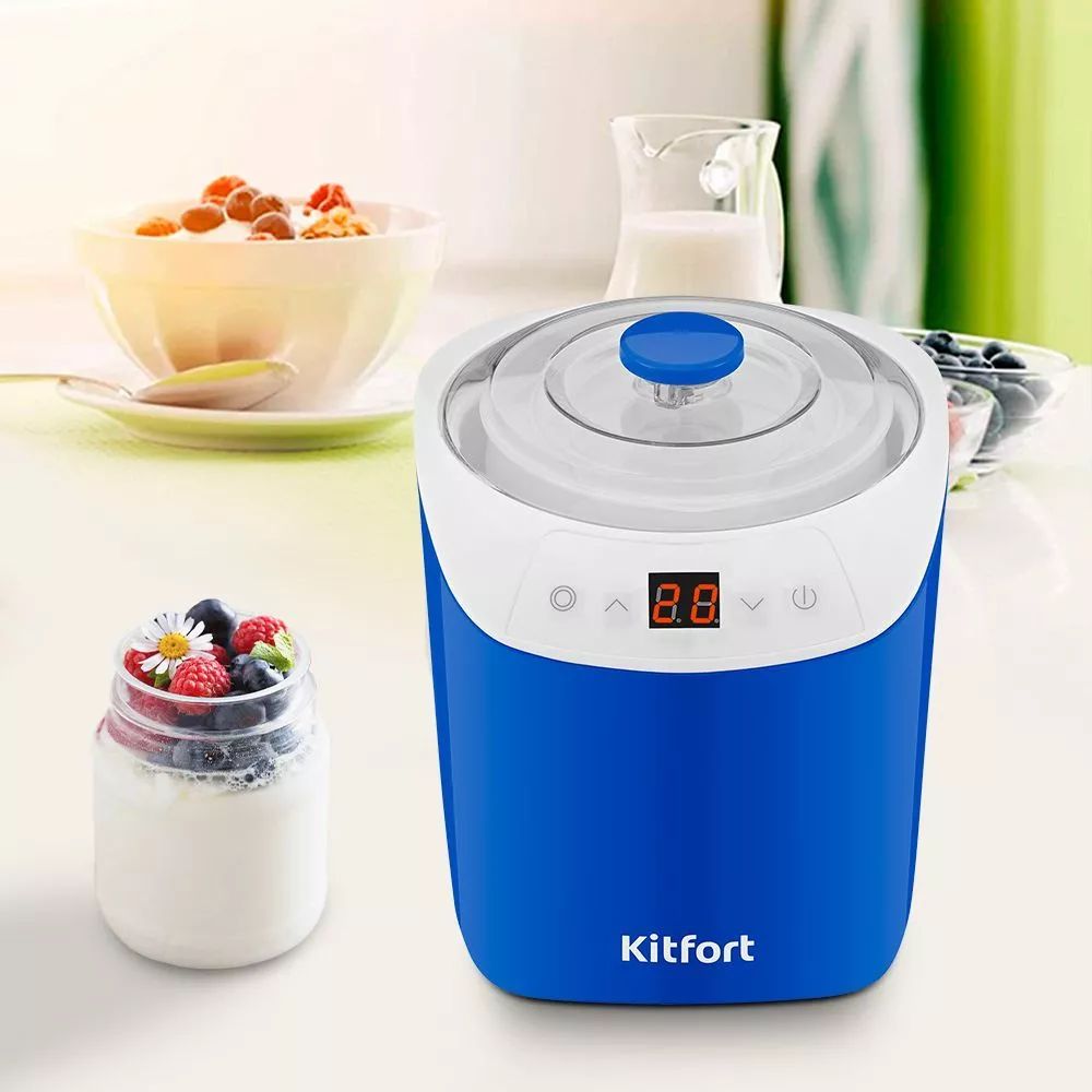 Йогуртница Kitfort КТ-4090-3 синяя, купить в Москве, цены в интернет-магазинах на Мегамаркет
