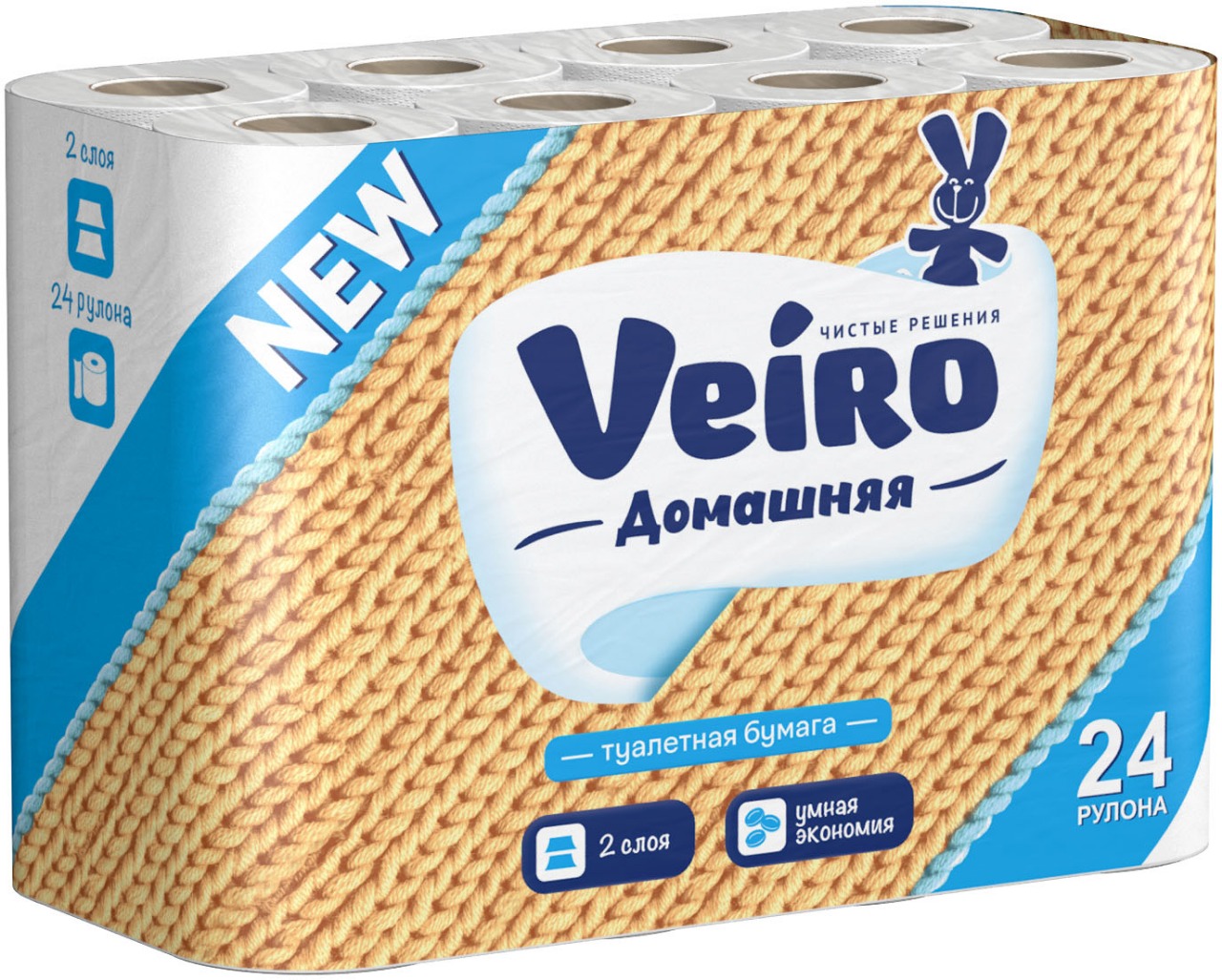 Купить туалетная бумага Veiro Домашняя 2-слойная белая 24 рулона в упаковке, цены на Мегамаркет ...