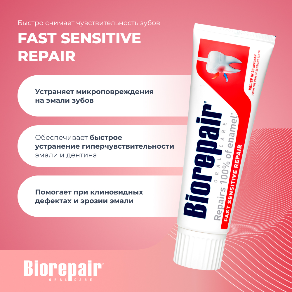 Купить зубная паста Biorepair Fast Sensitive Repair для чувствительных ...