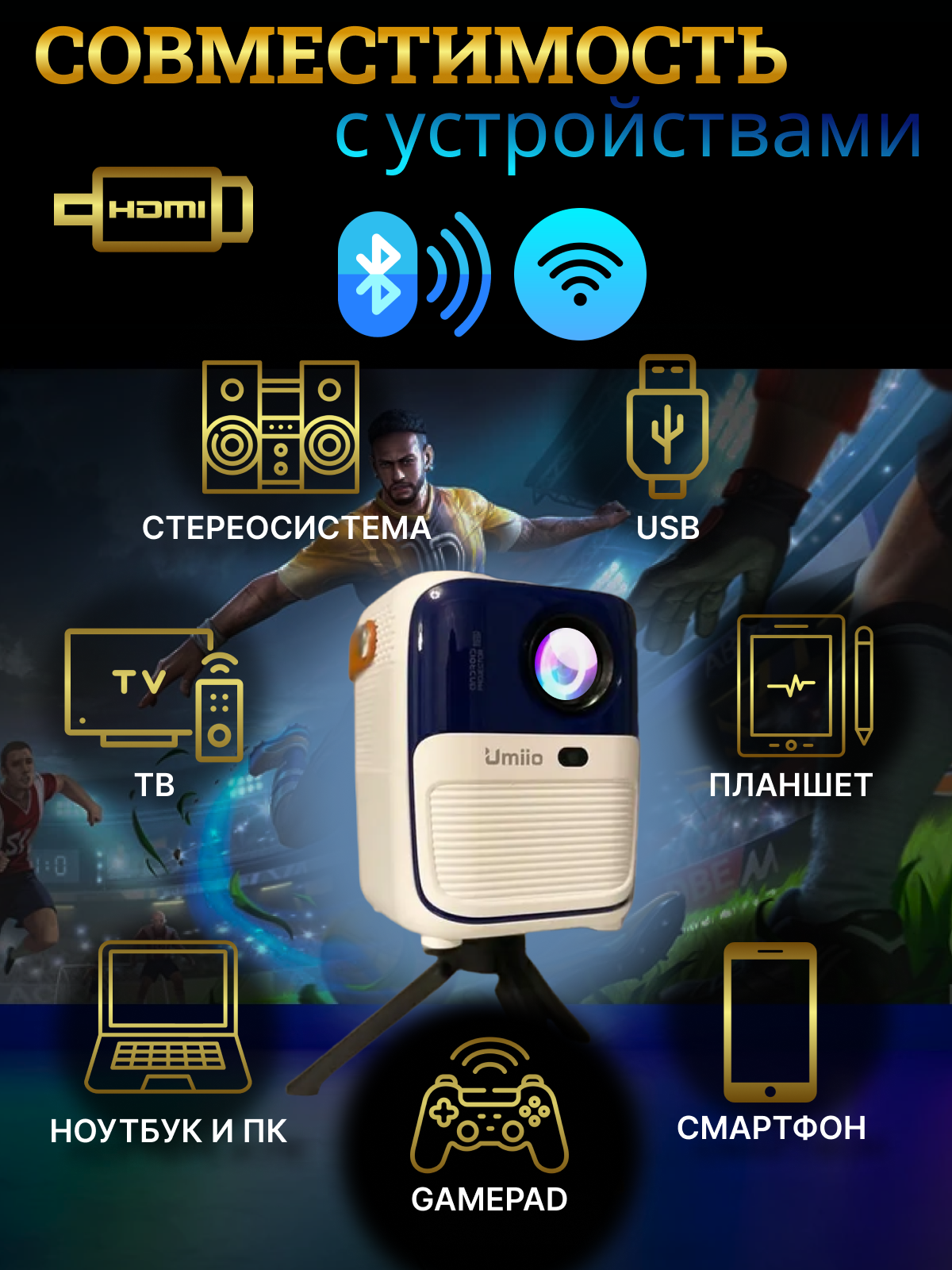 Видеопроектор Umiio Q2 White (580209), купить в Москве, цены в интернет ...