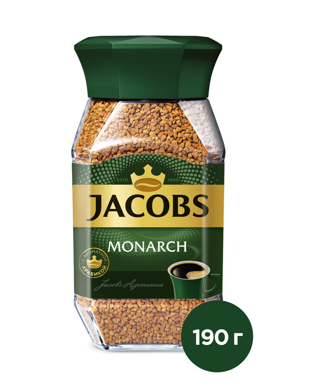 Купить кофе растворимый Jacobs Monarch сублимированный, 190 г, цены на Мегамаркет | Артикул ...
