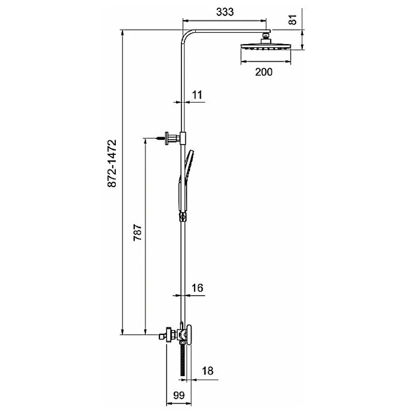 Душевая стойка Gappo G2495-6 с термостатом, хром купить в интернет-магазине, цены на Мегамаркет