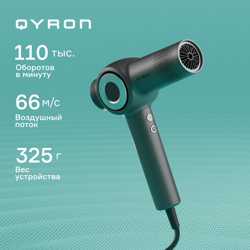 Фен QYRON HD901 1600 Вт серый, купить в Москве, цены в интернет ...