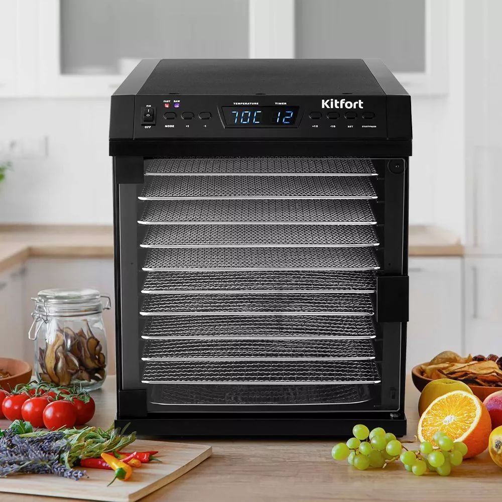 Сушилка для овощей и фруктов Kitfort КТ-1932 черная, купить в Москве, цены в интернет-магазинах ...