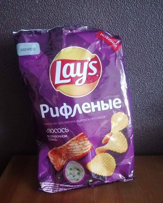 Купить чипсы картофельные Lay's рифленые Лосось в сливочном соусе 140 г, цены на Мегамаркет ...